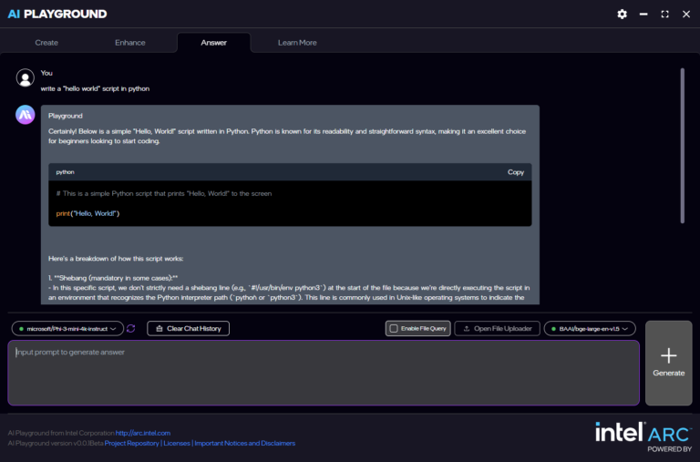 Introducing AI Playground – Intel Gaming Access