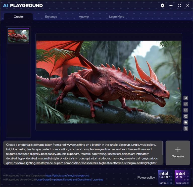 Download AI Playground for Intel® Core™ Ultra 200V series processors – Intel Gaming Access